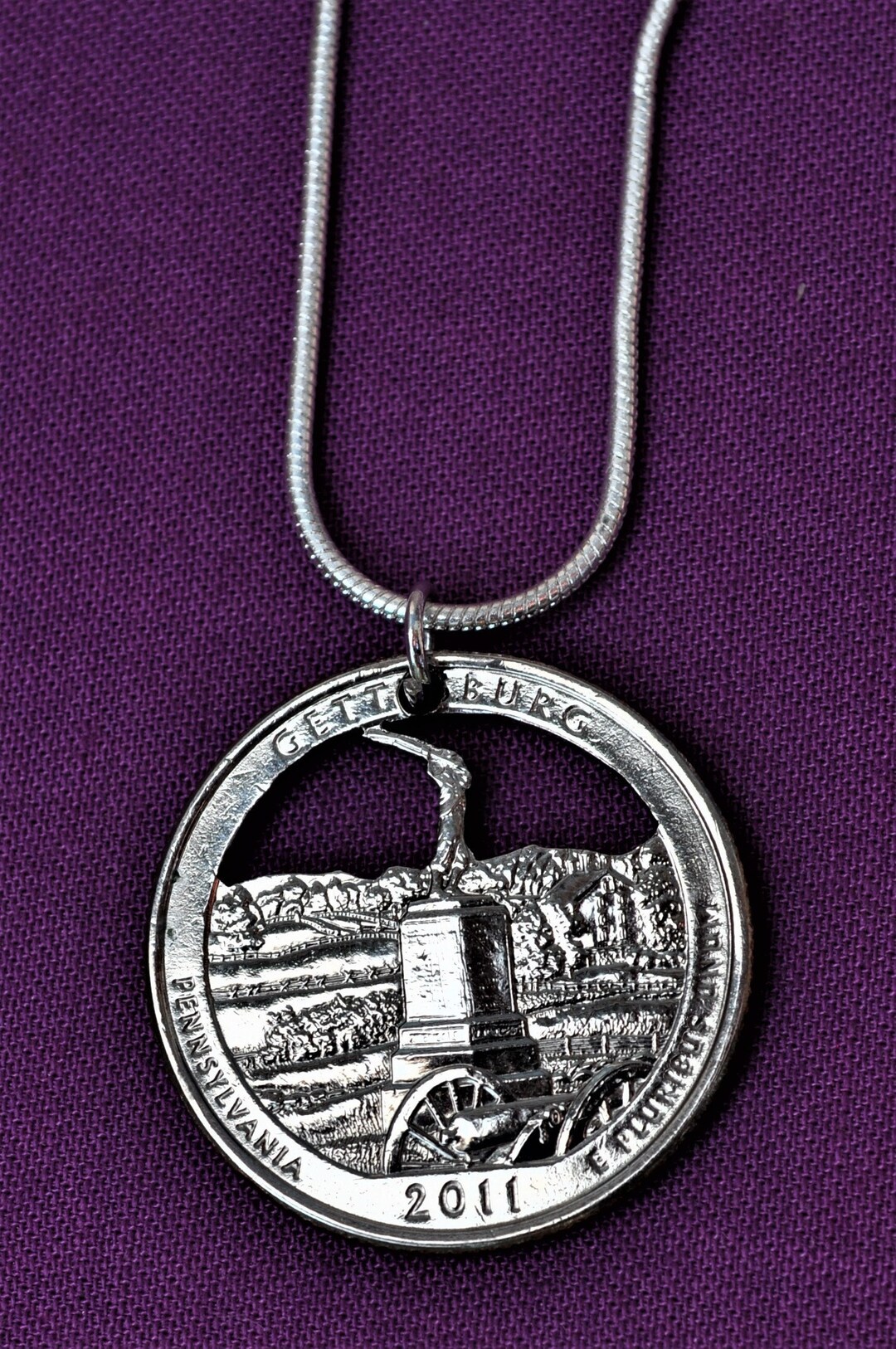 Gettysburg Cut Coin Pendant Necklace - Etsy