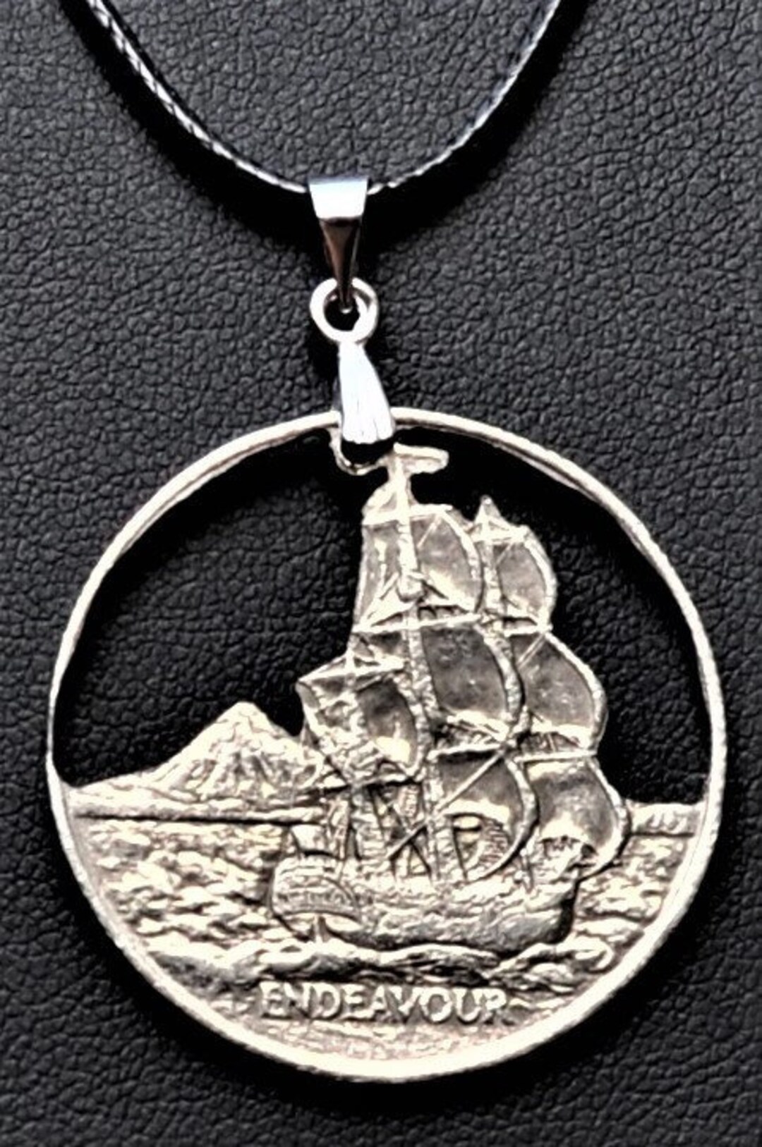 New Zealand Endeavour Cut Coin Pendant Necklace - Etsy