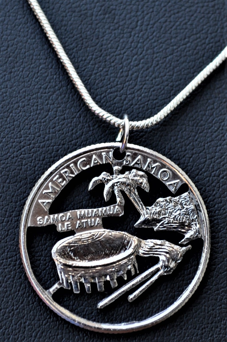 American Samoa Tanoa Bowl Cut Coin Pendant Necklace - Etsy