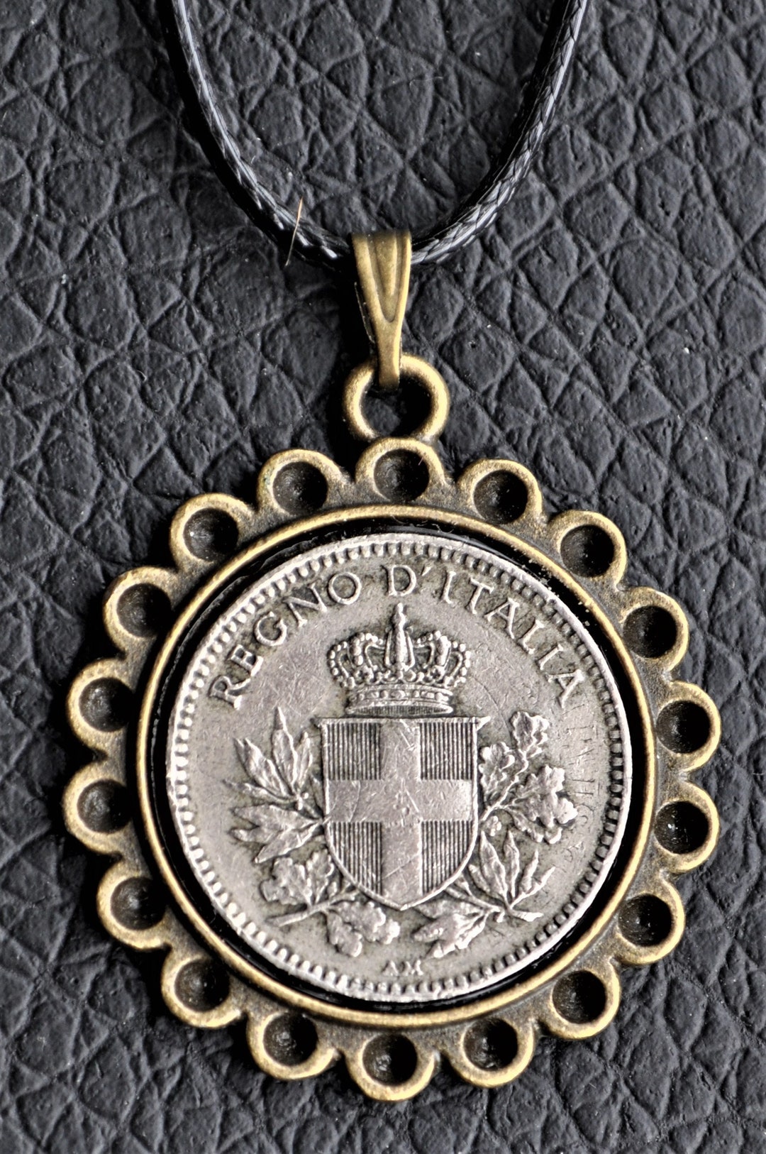 Italy 1919 Crowned Savoia Shield Coin Pendant Necklace - Etsy