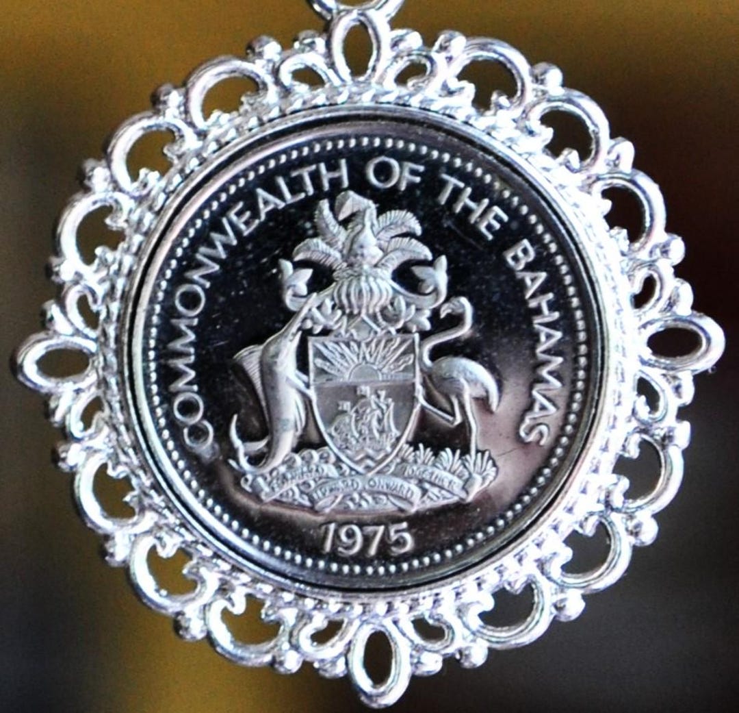 Bahamas Coat of Arms Proof Coin Pendant Necklace - Etsy