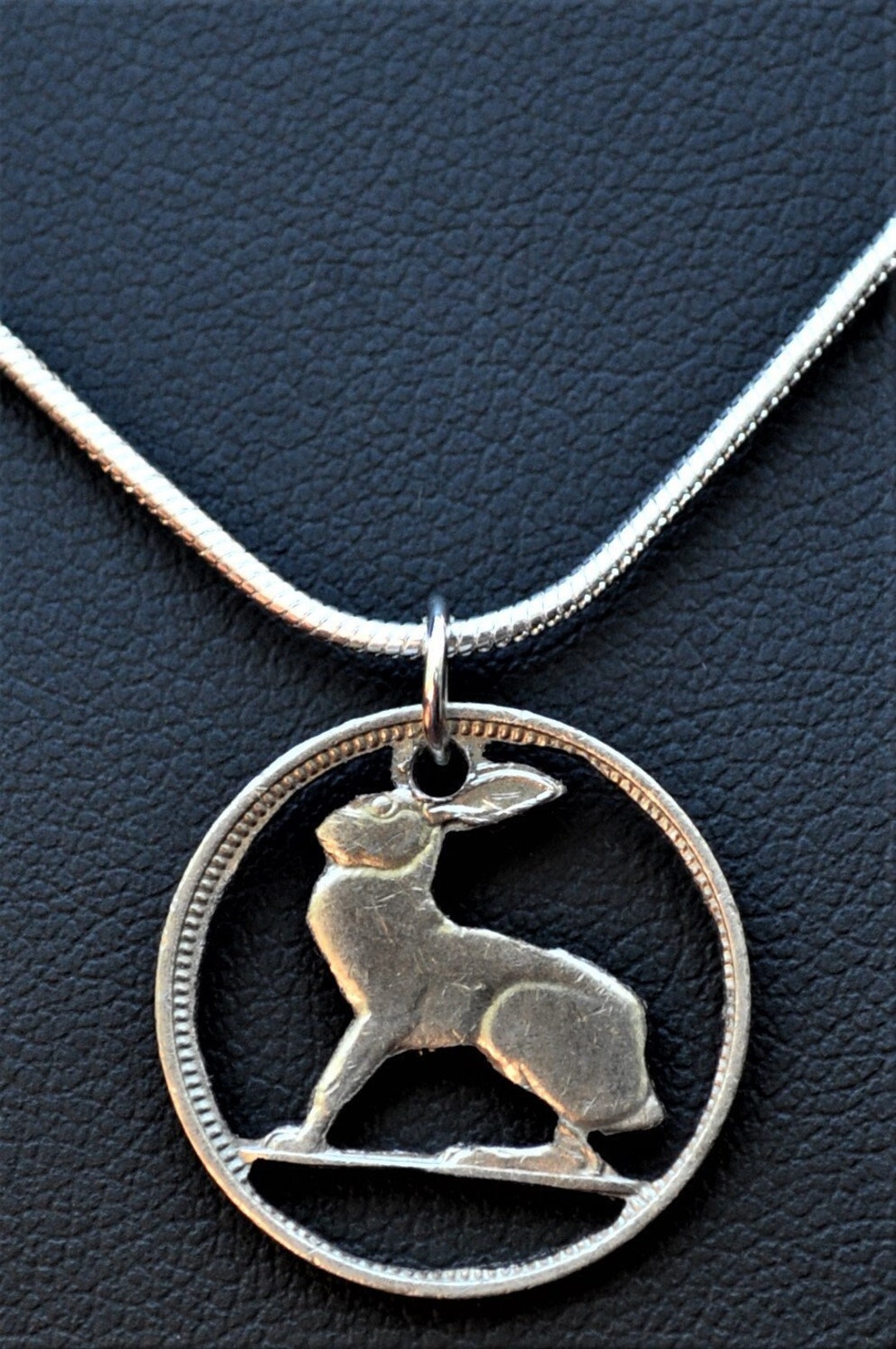 Ireland Rabbit Cut Coin Pendant Necklace - Etsy
