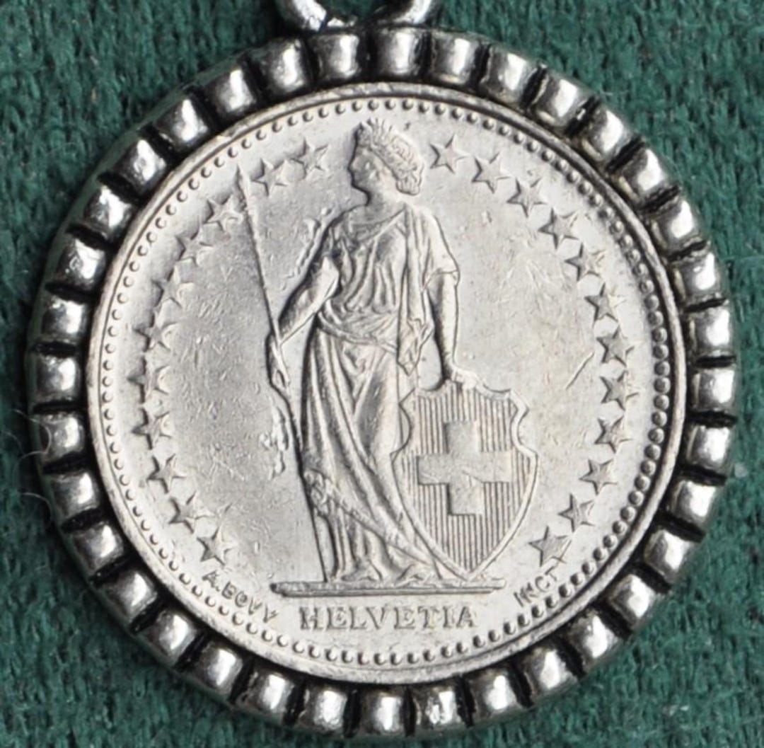 Switzerland Helvetia Coin Pendant Necklace - Etsy