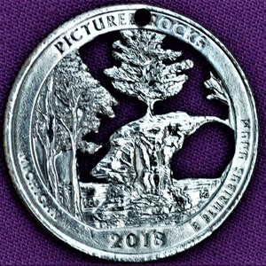 Pictured Rocks Michigan Cut Coin Pendant Necklace - Etsy