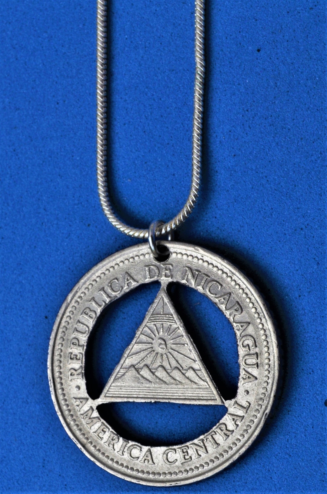 Nicaragua Pyramid Cut Coin Pendant Necklace - Etsy