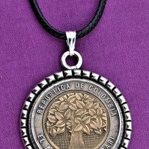 Colombia Guacarí Tree Bimetallic Coin Pendant - Etsy