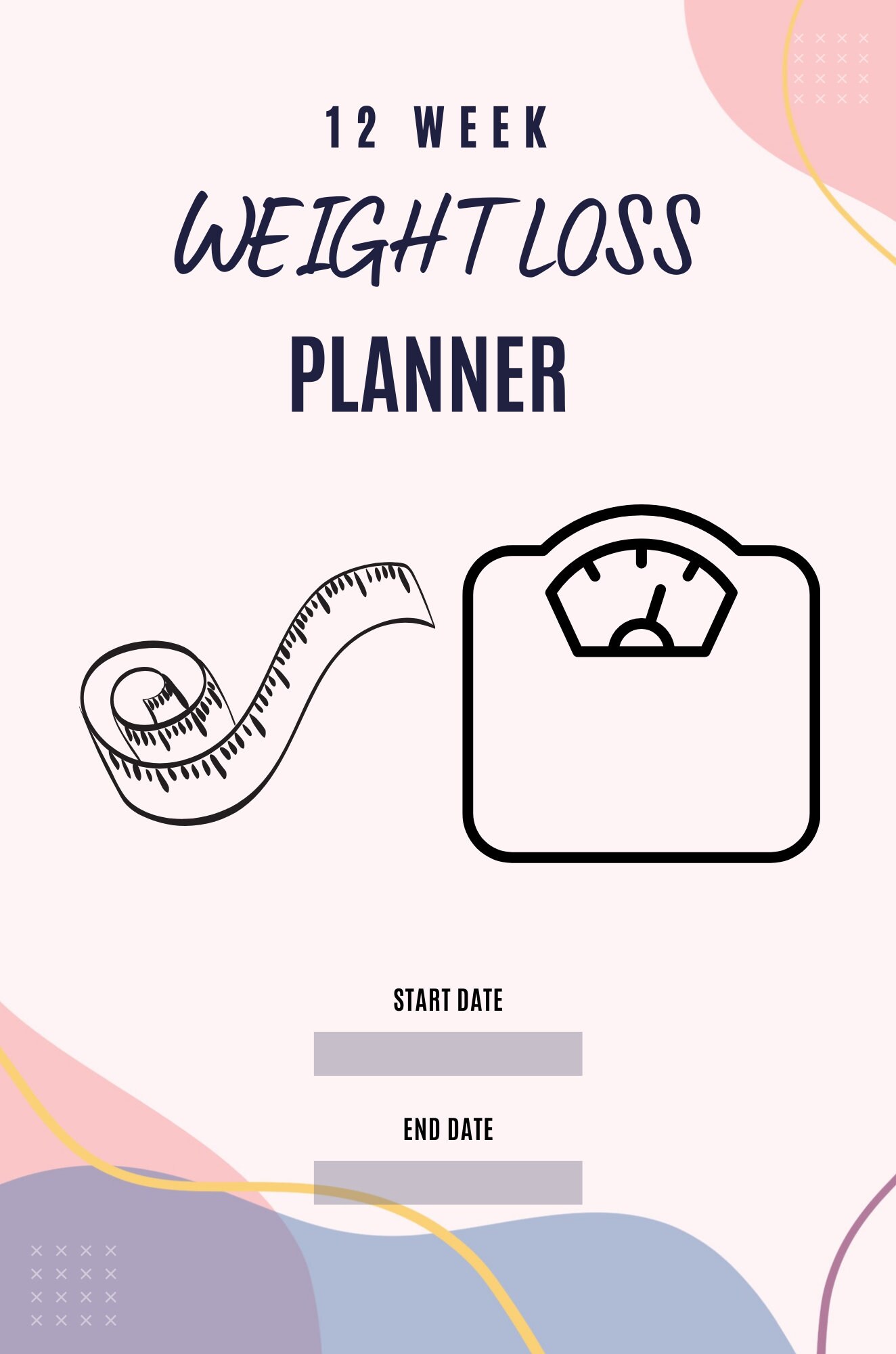 12 Week Weight Loss Tracker, Weight Loss Journal, Body Measurement ...