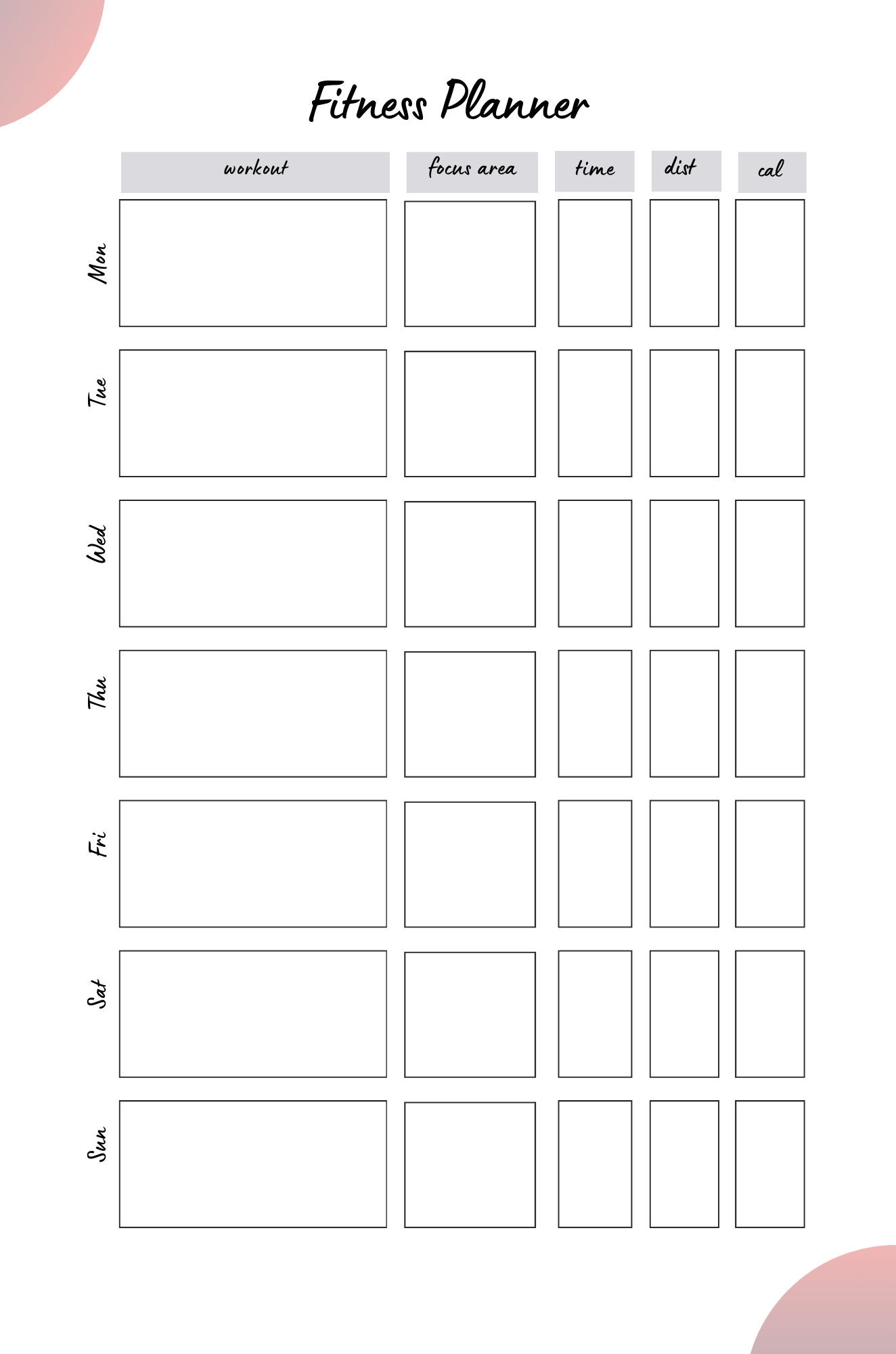 12 Week Weight Loss Tracker, Weight Loss Journal, Body Measurement ...