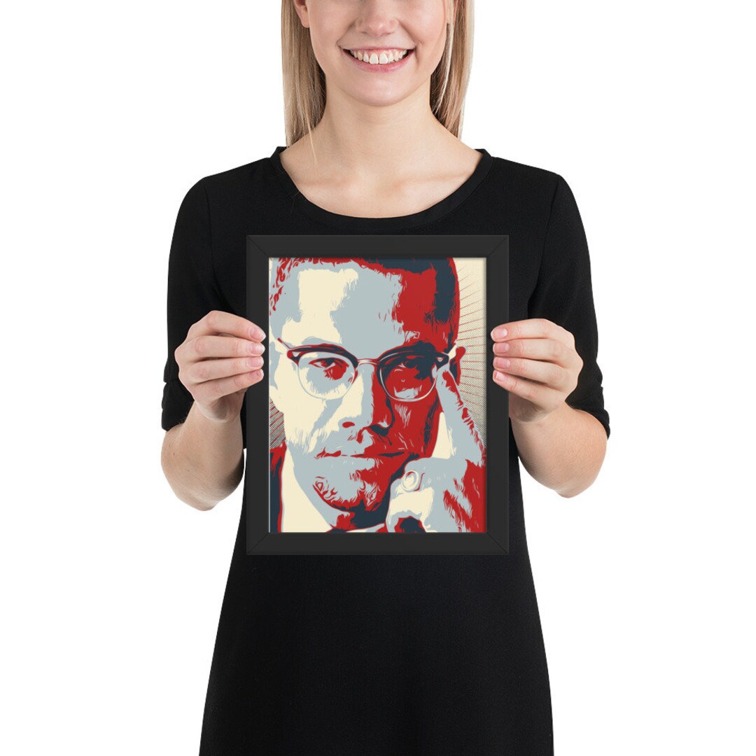 Malcom X Minimalist Vector Illustration Poster (framed) - Etsy