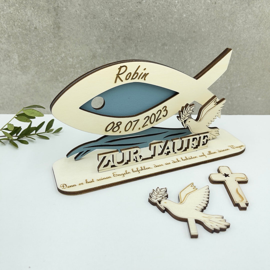 Tauf Fisch Personalisiert Mit Namen Und Datum Zur Taufe Für - Etsy