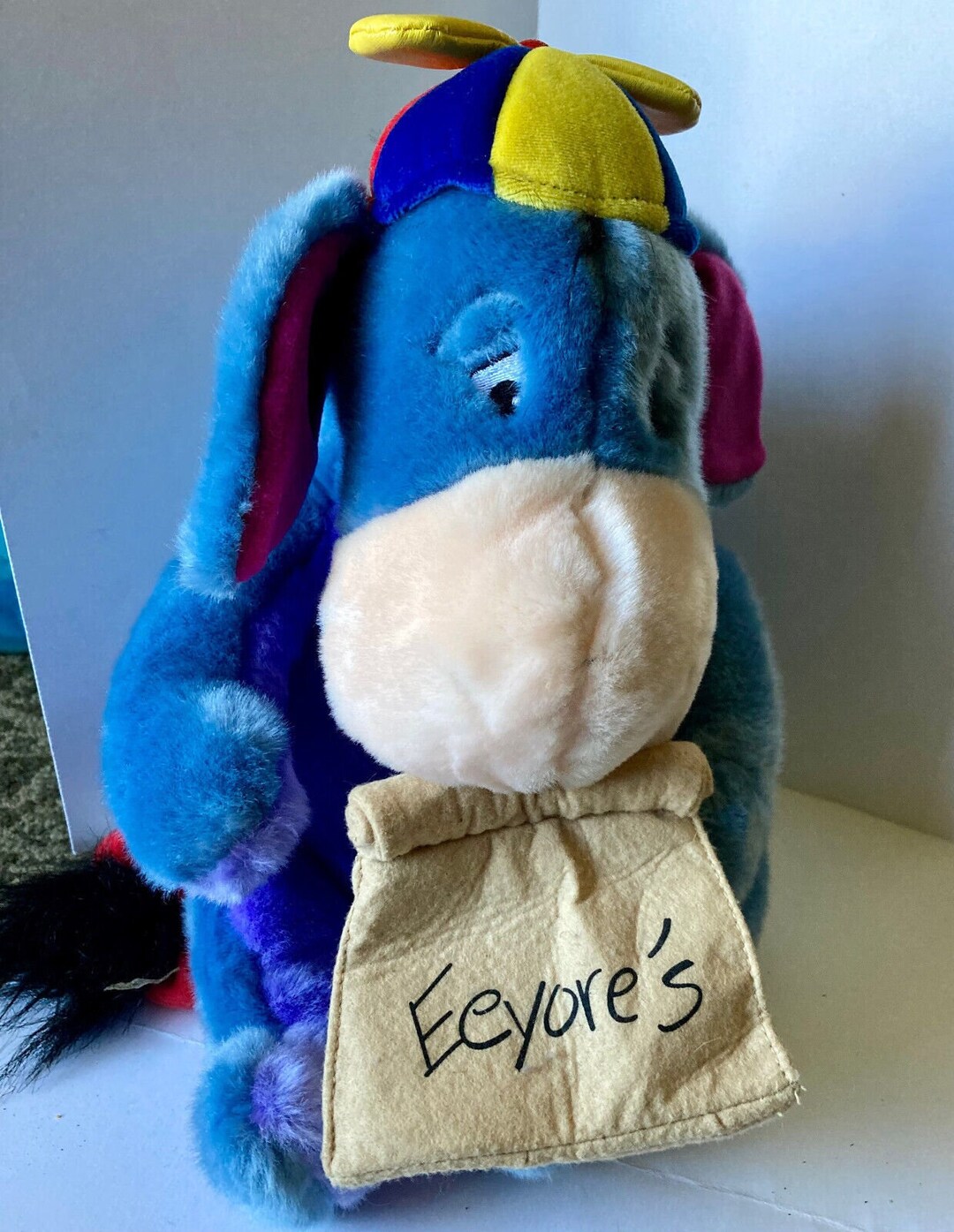 Disney Store Exclusive Eeyore With Lunch Bag & Beanie 13" Plush New W ...