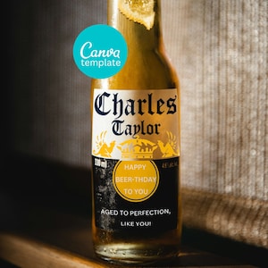Personalised Corona Label, Editable Label, Custom Birthday Gift ...