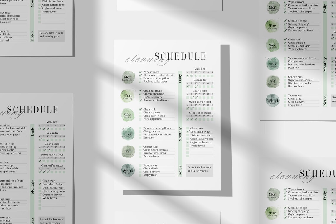 Editable Cleaning Planner Template Cleaning Schedule - Etsy