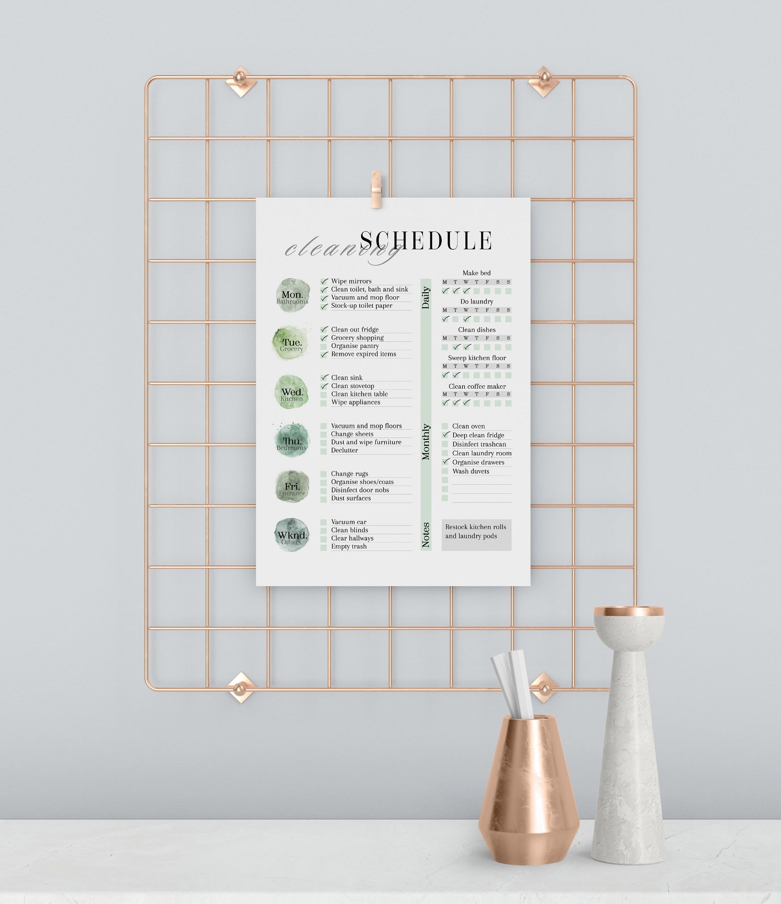 Editable Cleaning Planner Template Cleaning Schedule - Etsy