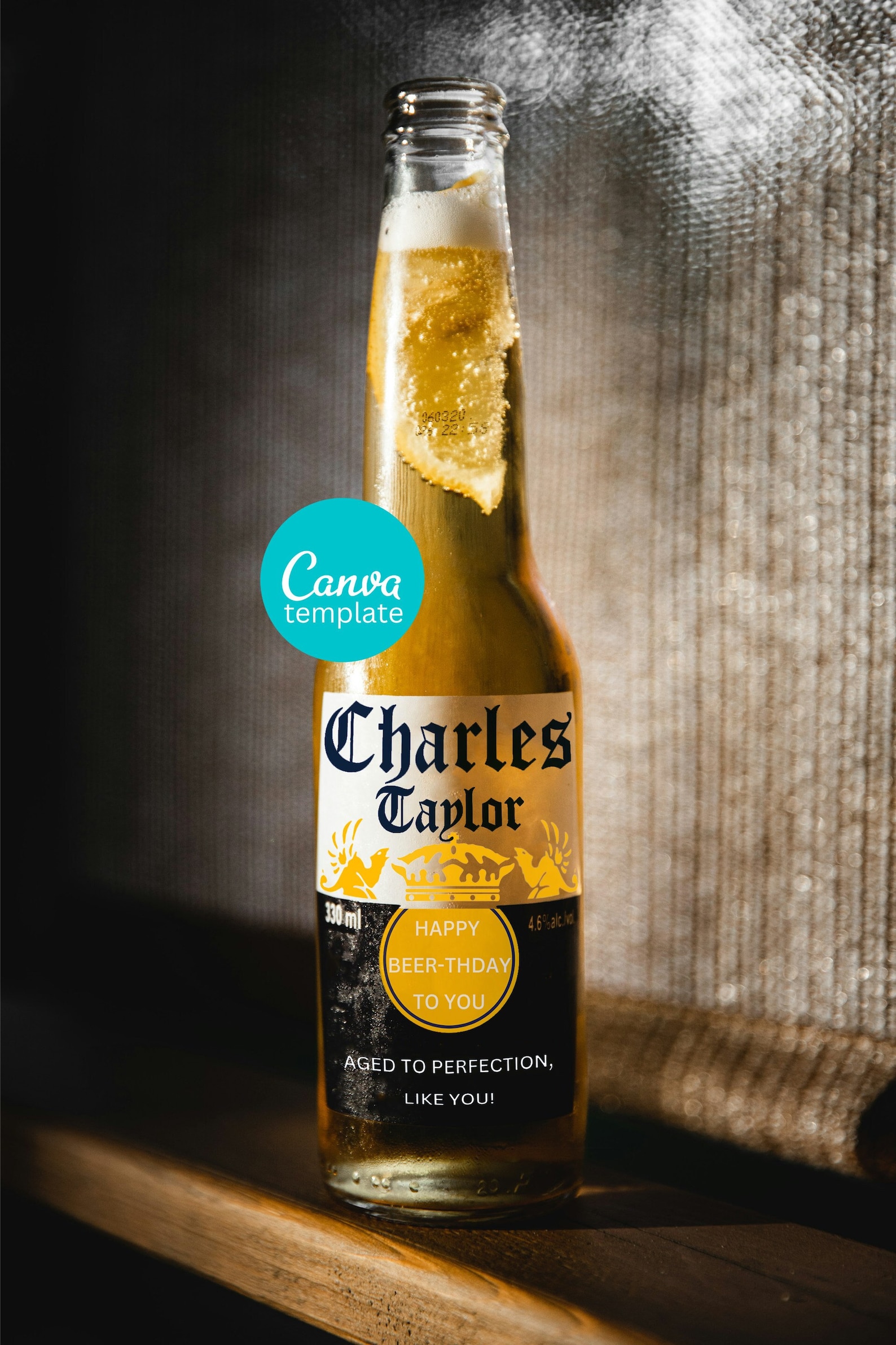 Personalised Corona Label, Editable Label, Custom Birthday Gift ...