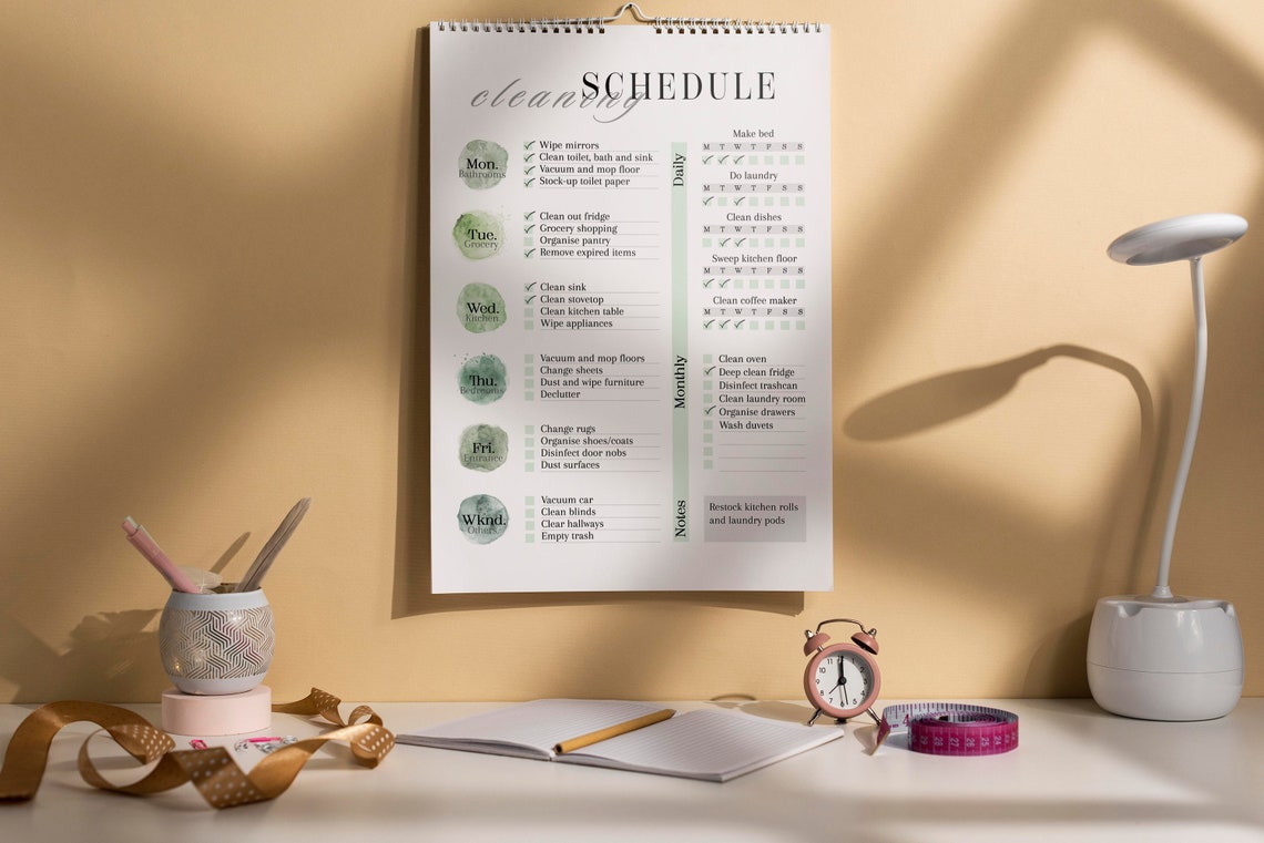 Editable Cleaning Planner Template Cleaning Schedule - Etsy