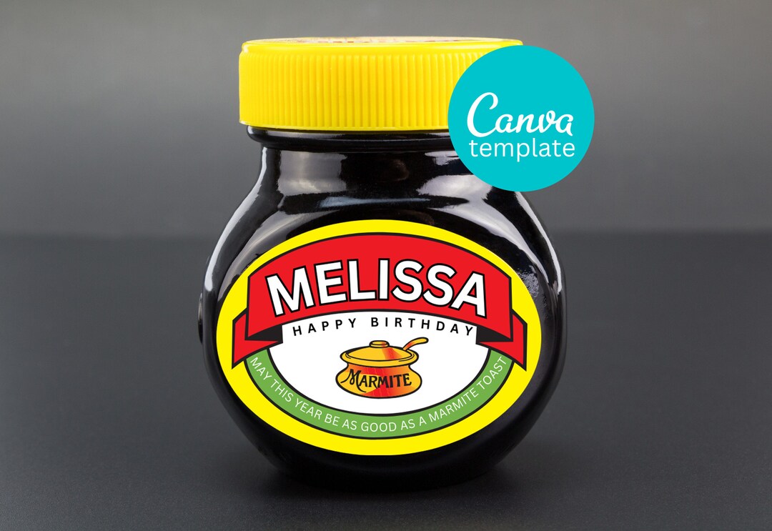 Personalized Marmite Label, Editable Marmite Label, Gift for Friend ...