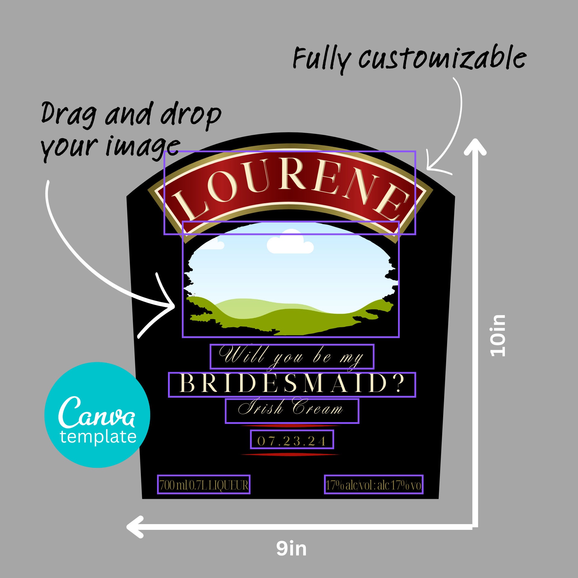 Personalised Baileys Label, Custom Bridesmaid Proposal Gift ...