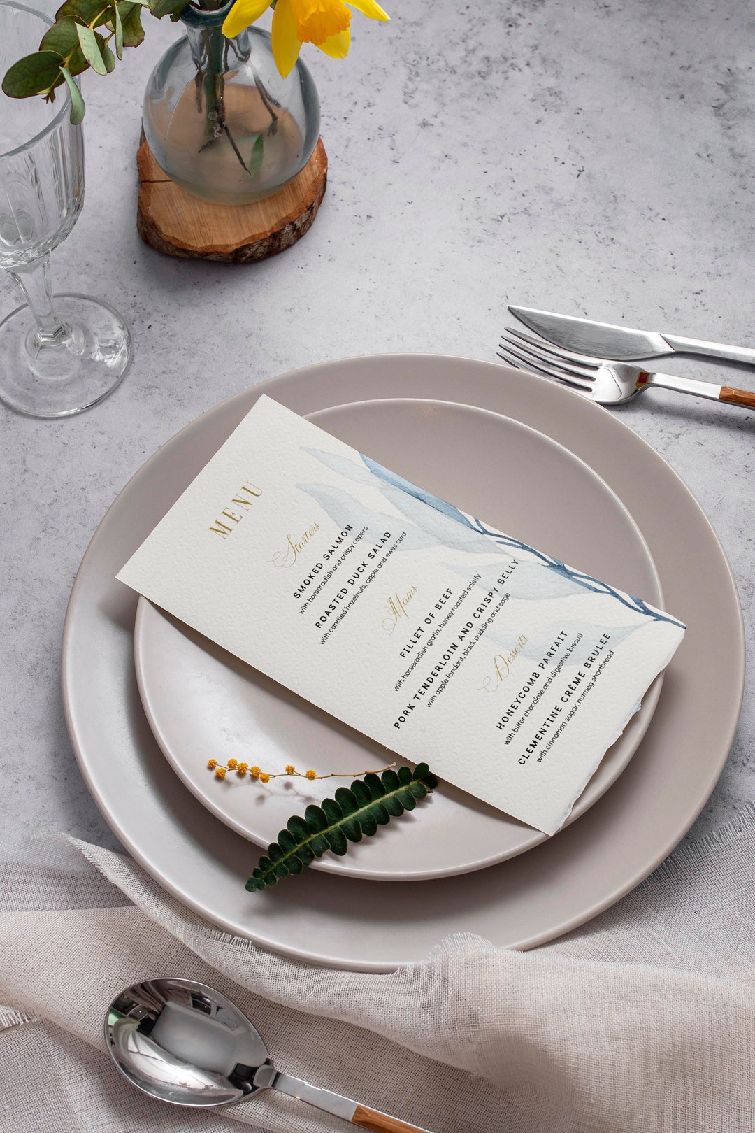 Plantilla de menú imprimible / Tarjetas de menú de boda / - Etsy España