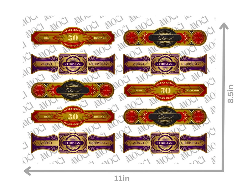 Custom Cigar Labels, Personalised Cigar Bands, Groomsmen Best Man ...