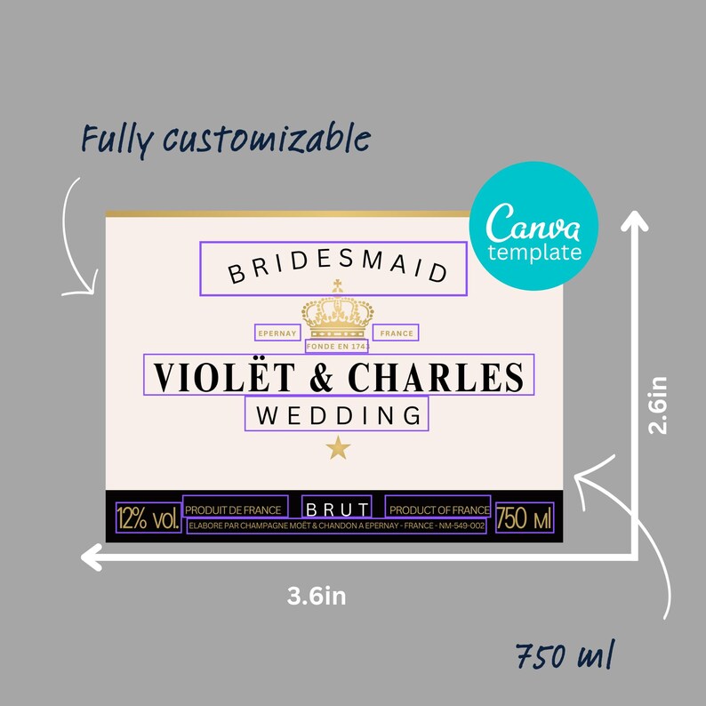 Personalized Moët & Chandon Label: Custom Bridesmaid Proposal (digital ...