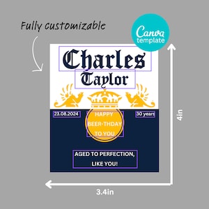 Personalised Corona Label, Editable Label, Custom Birthday Gift ...