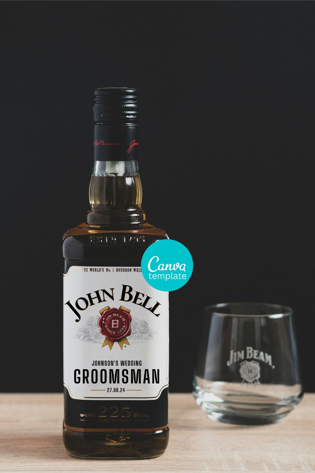 Personalised Jim Beam Label, Editable Label, Custom Birthday Gift ...