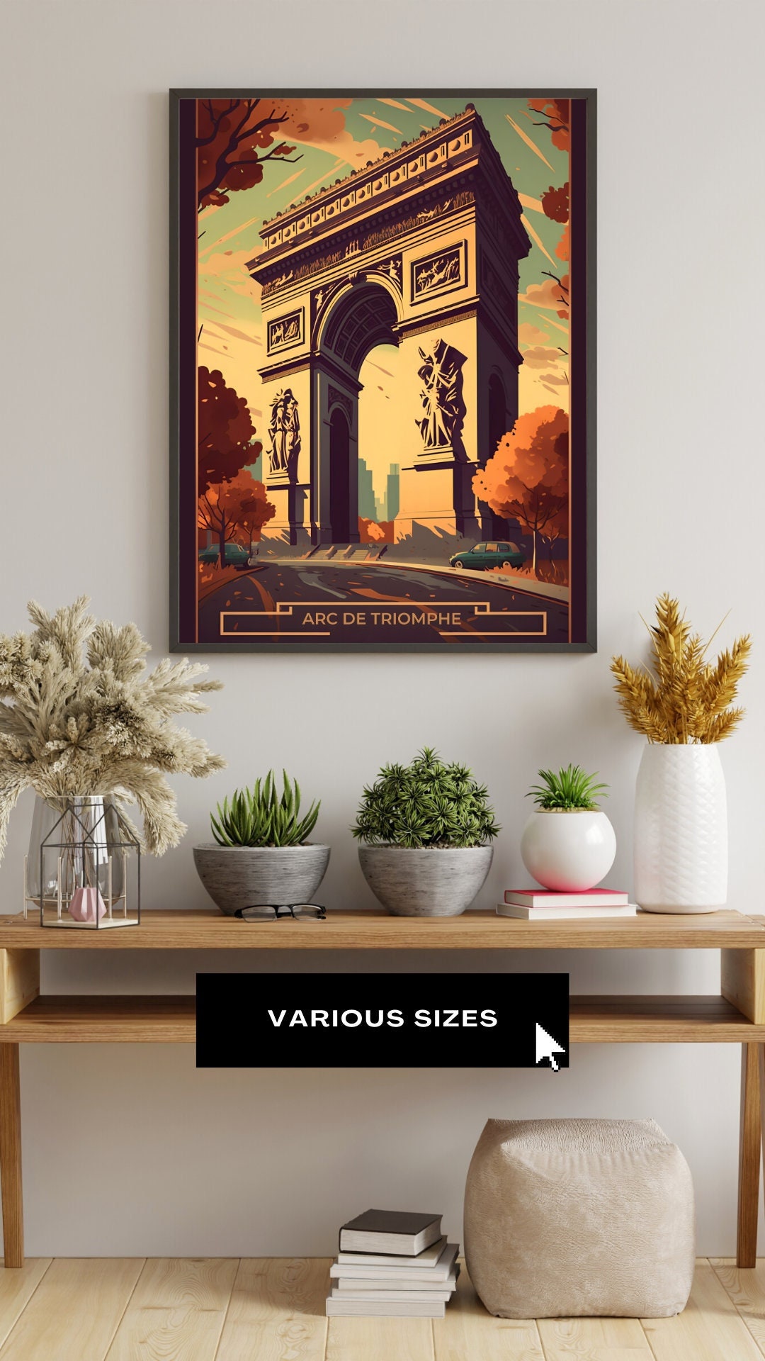 Art Deco Arc De Triomphe Printable Wall Poster, Vintage Wall Art of Arc ...