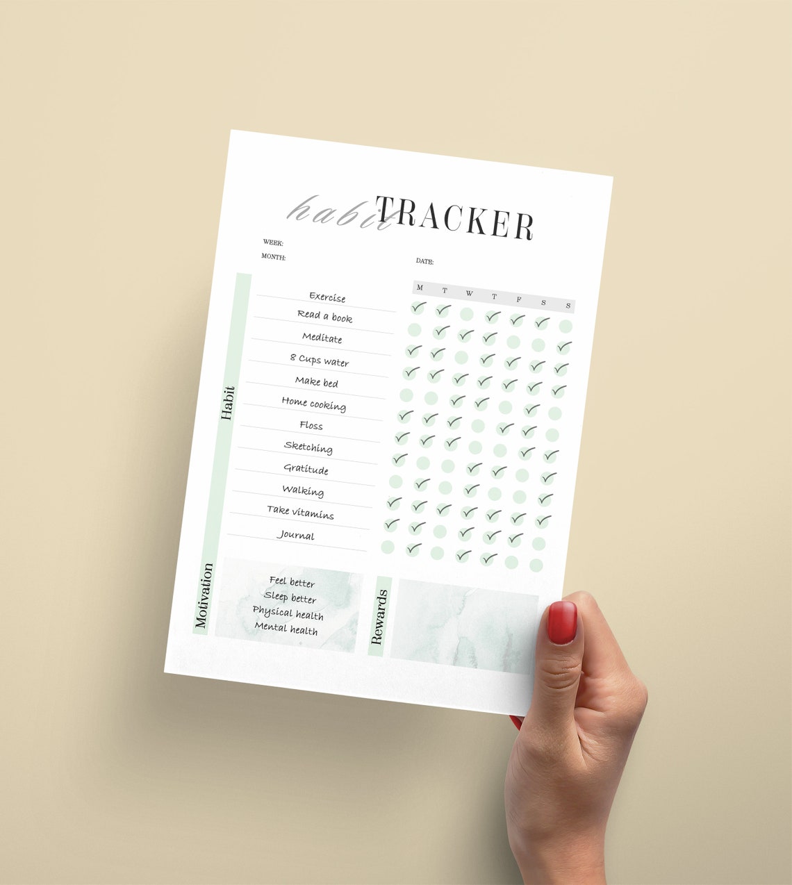 Weekly Habit Tracker, Routine Planner, Printable and Digital Habit ...
