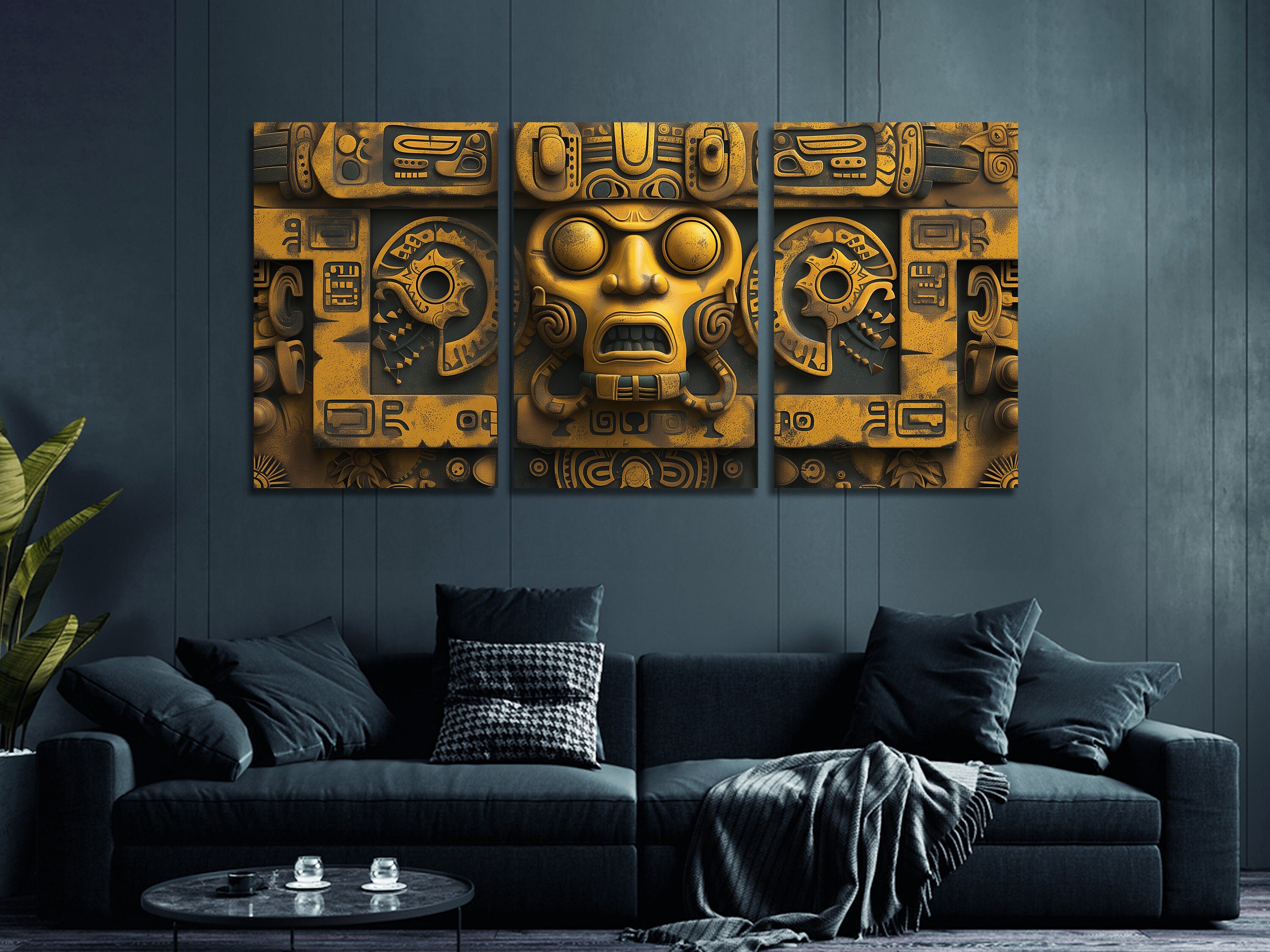 Mayan Art and Architecture Canvas Wall Art, Large Framed Canvas Wall ...