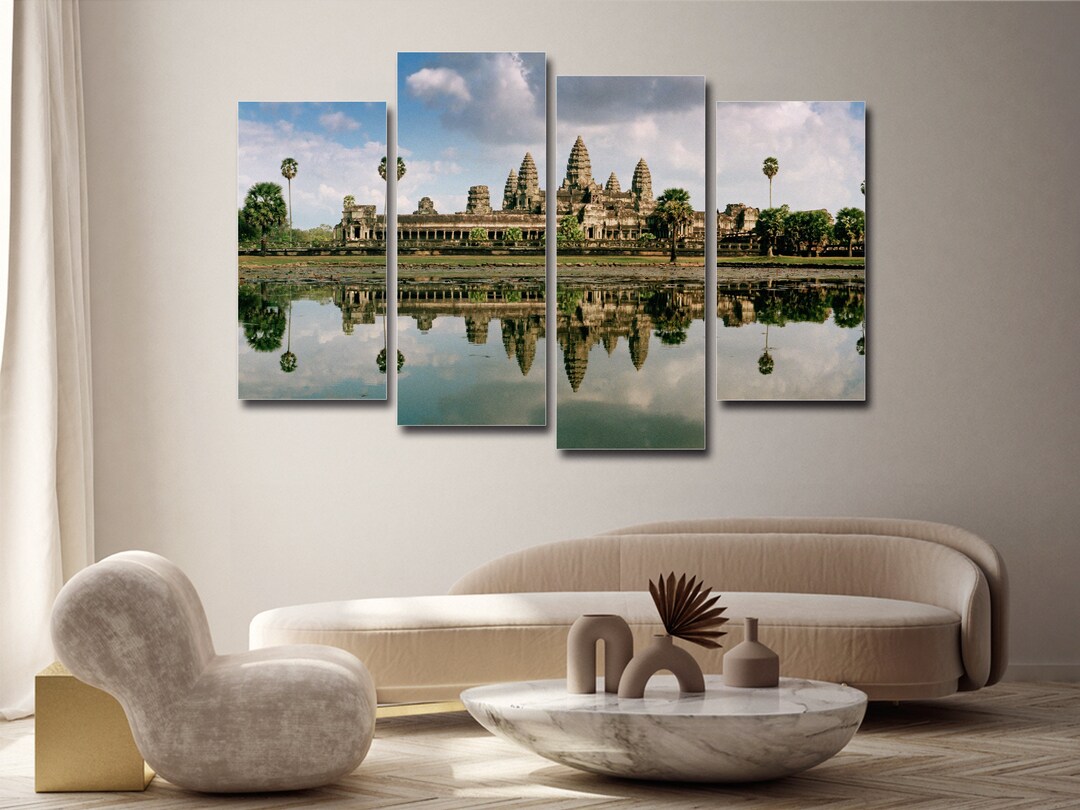 Angkor Wat Painting 4 Pieces Canvas Wall Art, Large Framed 4 Piece ...