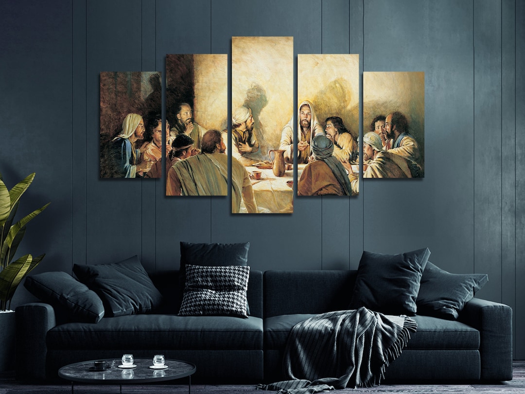 The Last Supper Art Multi Canvas Wall Art, Large Framed Canvas Wall Art, Extra Large Framed ...