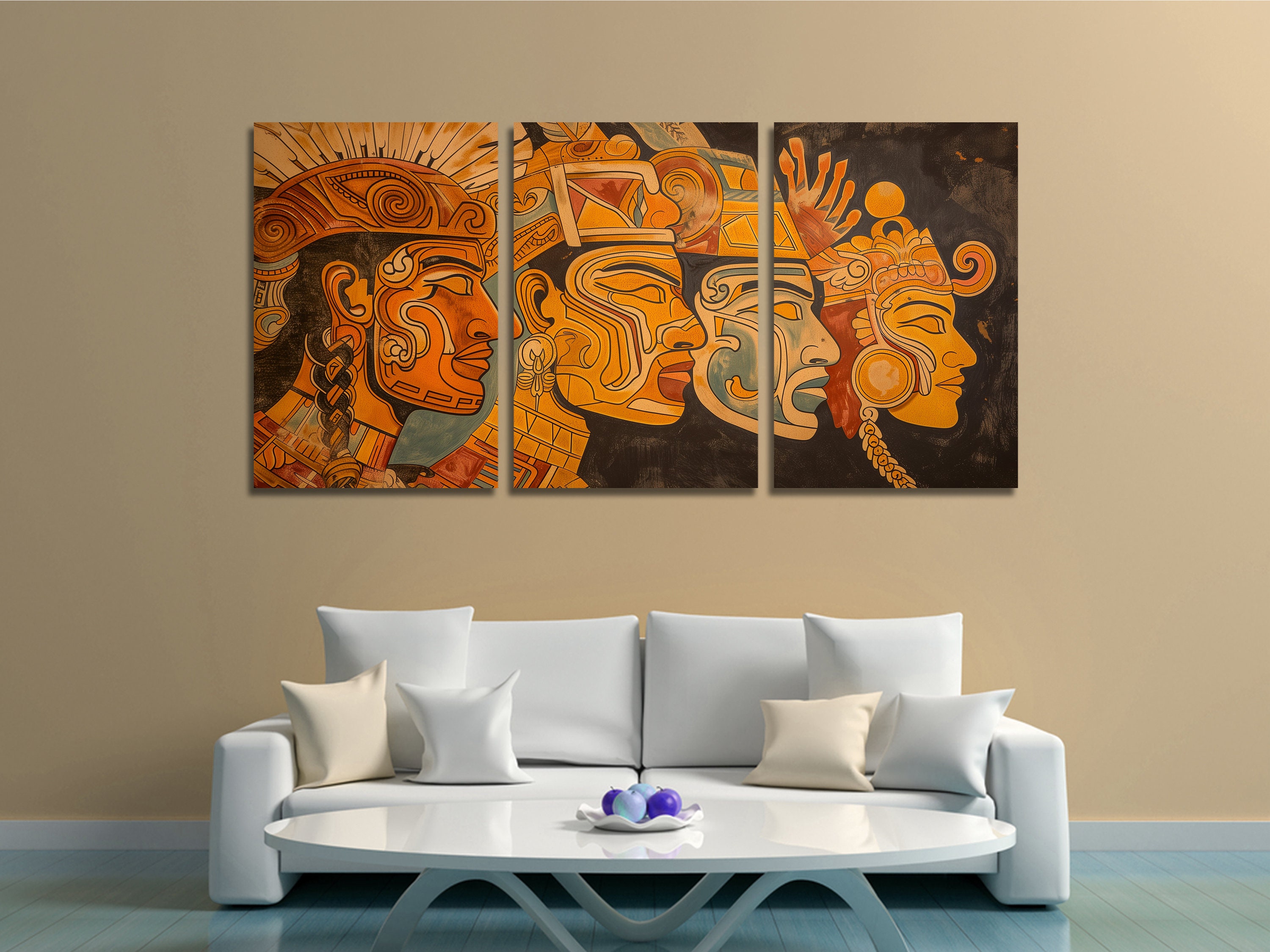 Mayan Aztec Art Multi Canvas Wall Art, Large Framed Canvas Wall Art ...