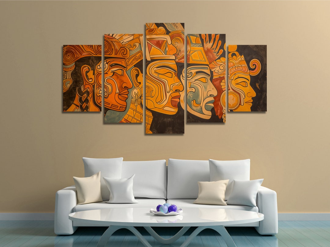 Mayan Aztec Art Multi Canvas Wall Art, Large Framed Canvas Wall Art ...