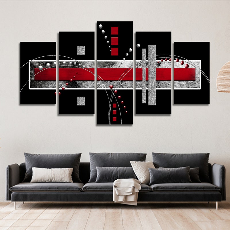 Black Framed Red Wall Art - Etsy