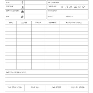 Captains Log Book / Ready to Print / Logbooks for Captains, Including ...