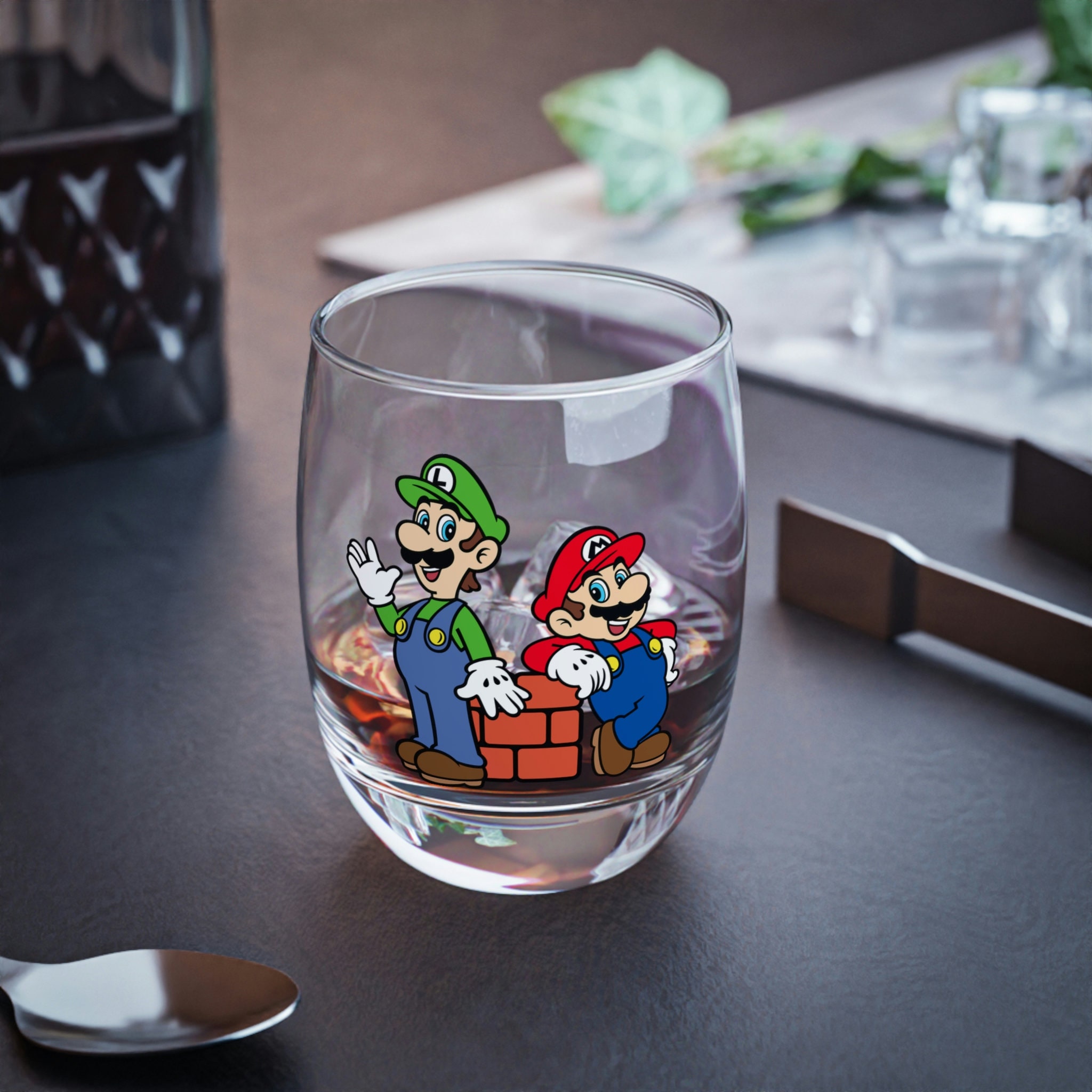 Super Mario Bros Whiskey Glass / Mario and Luigi / Wine / Beer ...