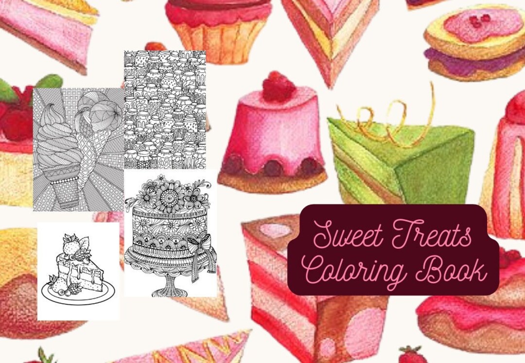 Sweet Treats Coloring Book / Digital Download / Dessert Coloring Book ...