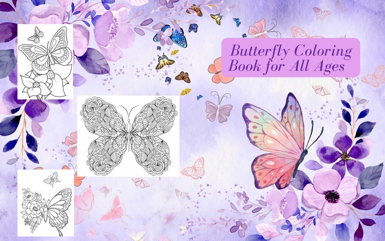 Butterfly Coloring Book / Digital Download / Featuring 50 - Etsy