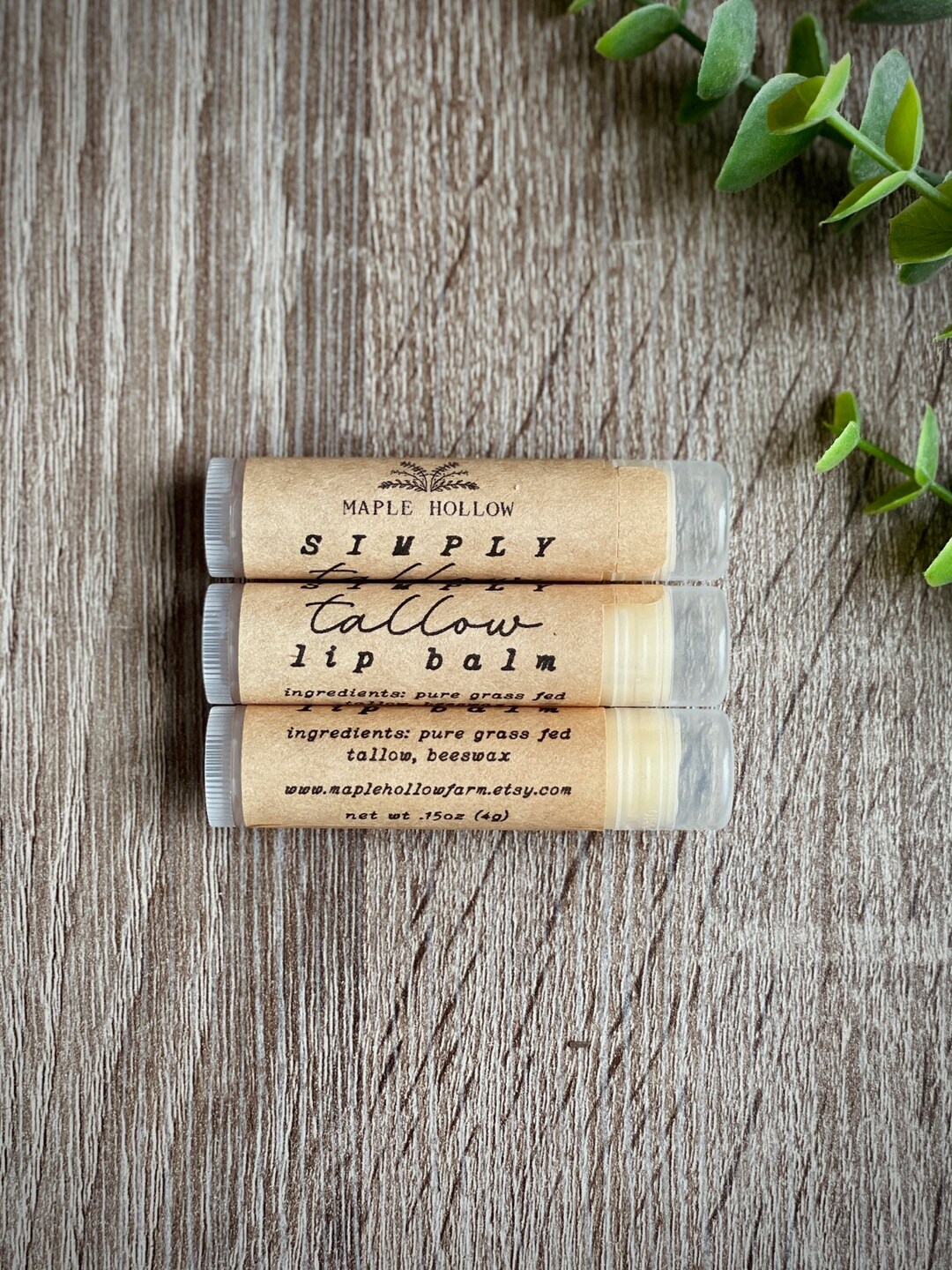Simply Tallow Lip Balm | Unscented | Grass Fed + Finished | Sensitive ...