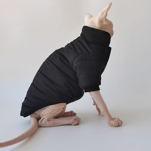 Sphynx Cat Black Puffer Jacket,cat Warm Clothes,cat Down Jacket - Etsy