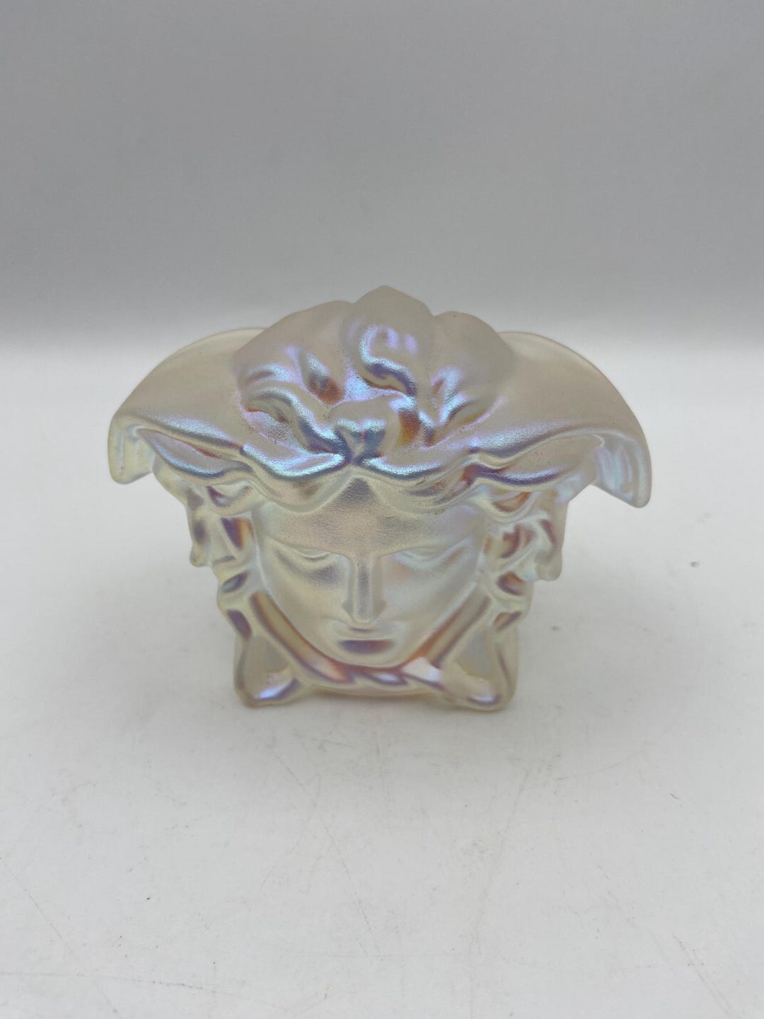 Rosenthal Versace Paperweight Iridescent Crystal Glass Medusa Signed - Etsy