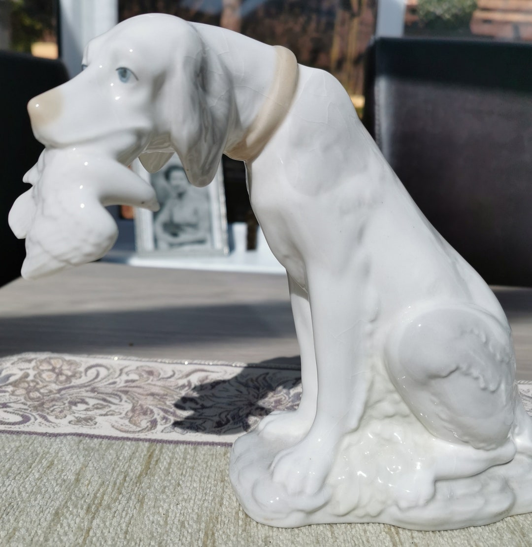 Porcelain Dog Figurine by Montiel Made in Spain in 1980s. Beautiful ...