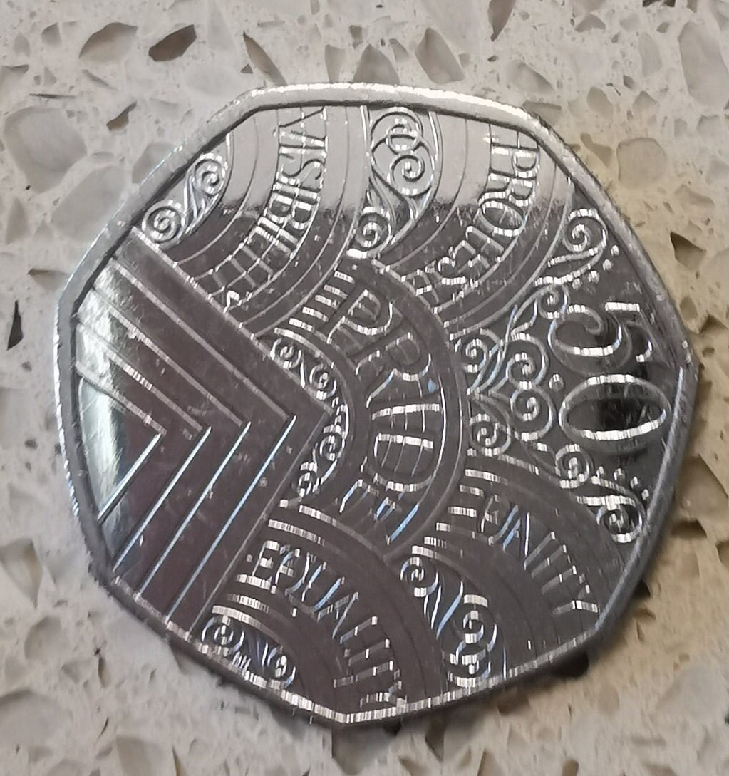 PRIDE 50p Coin Dated 2022. Has Been in Circulation, but Not Long in ...