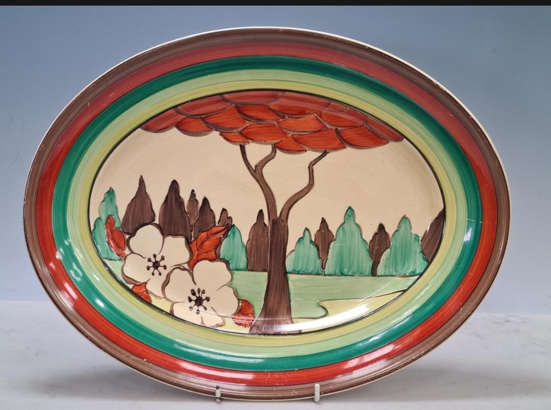 A Clarice Cliff Bizarre Ware Platter, Circa 1932, 'limberlost' Pattern ...
