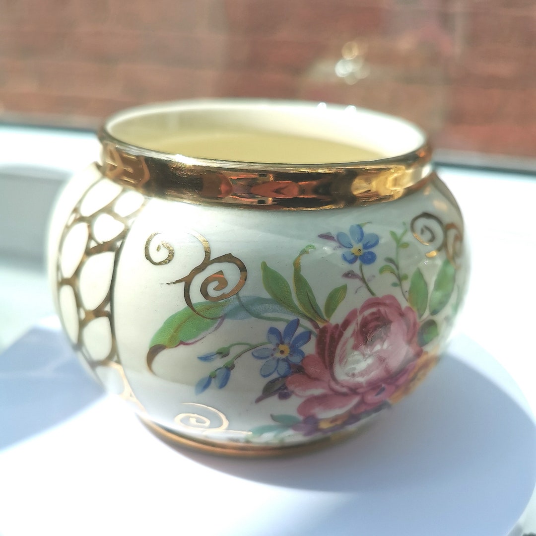 James Sadler Bowl With Floral Pattern Rare Item With Gold Decorations ...