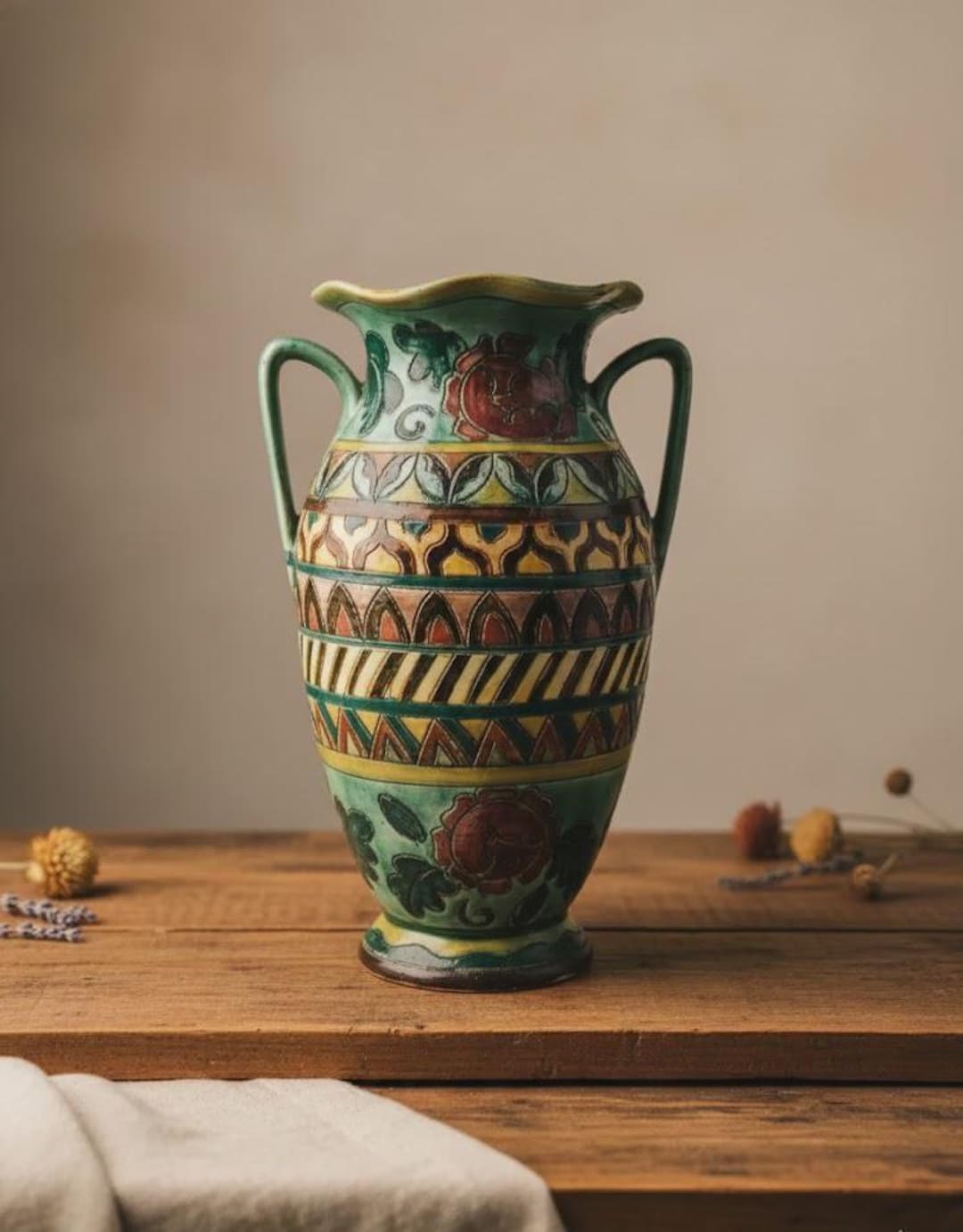 Vintage Shorter & Sons Art Deco Vase – Hand-painted British Pottery - Etsy