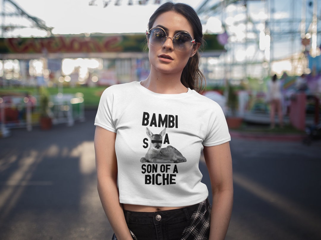 Bambi Hijo de una Biche Crop Top: Divertida camiseta francesa - Etsy España