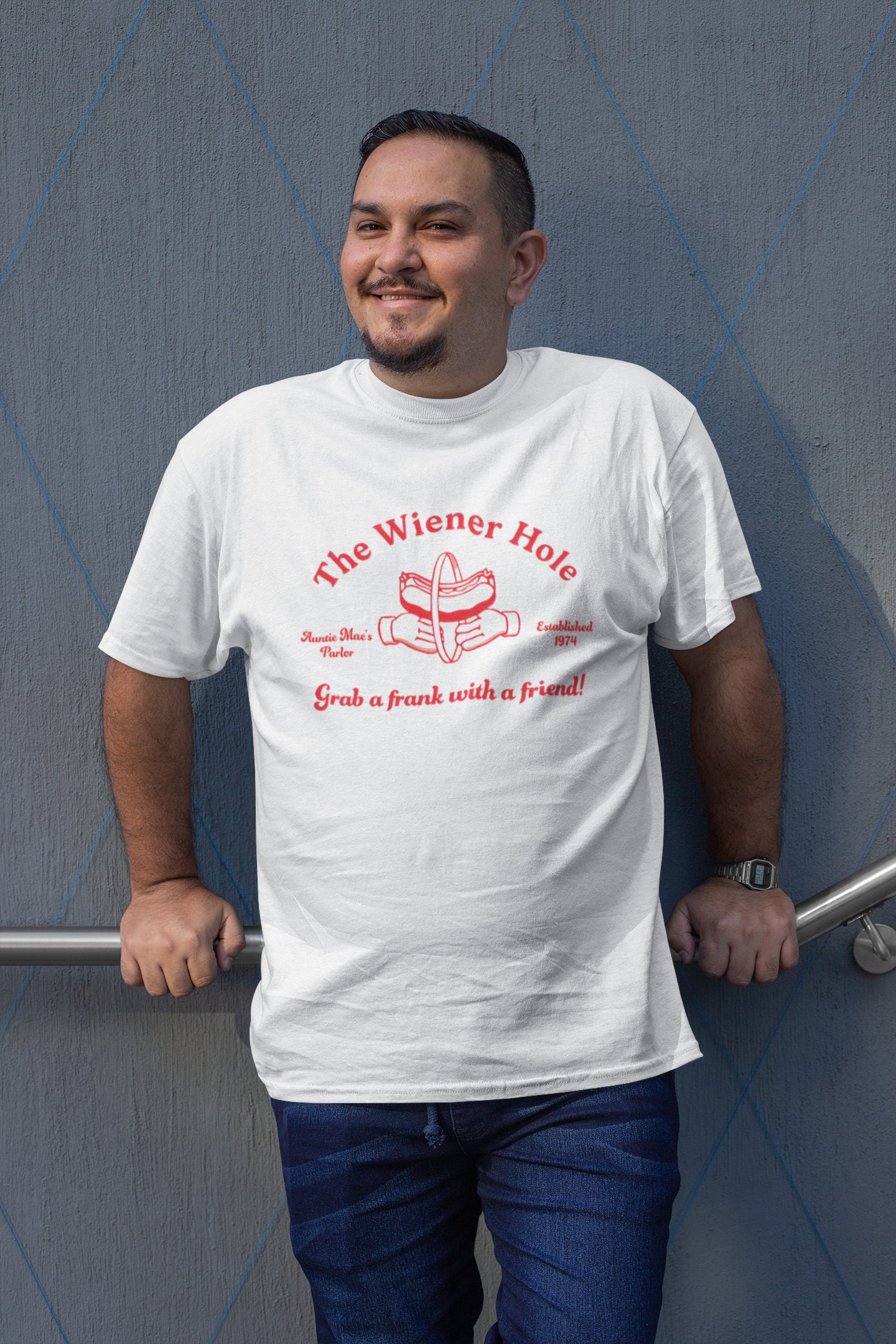 The Wiener Hole, Grab a Frank, With a Friend Wiener Hole T-shirt ...