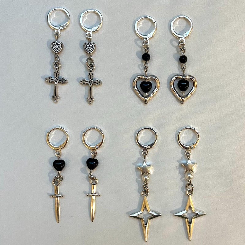Grunge Earrings - Etsy